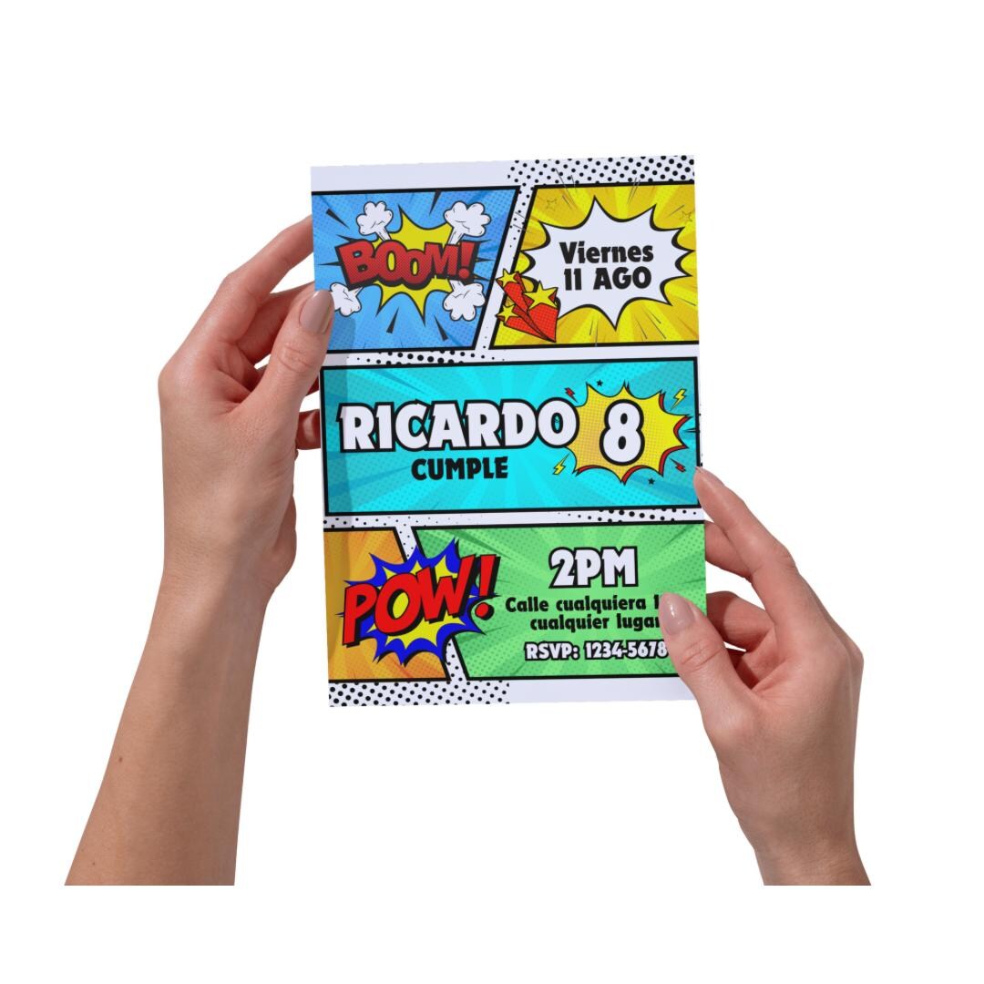 Comic Book Birthday Invitation | Superhero Party Invite | Editable ...