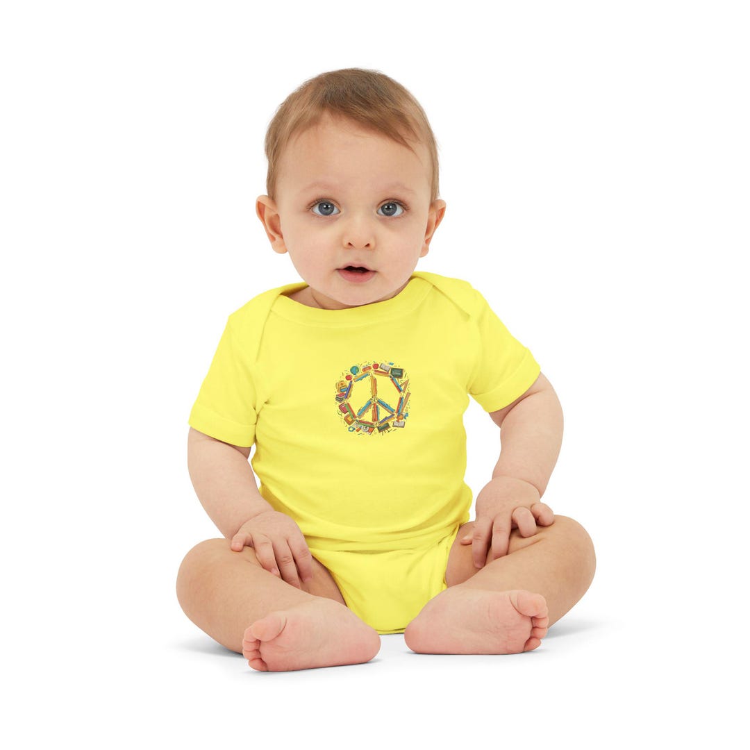 Peace Love Learning Baby Onesie: Teacher Gift, School Supplies Peace ...