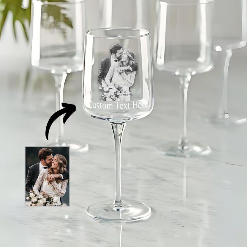 Custom Engraved Wine Glass: Personalized Photo Portrait Gift - Etsy