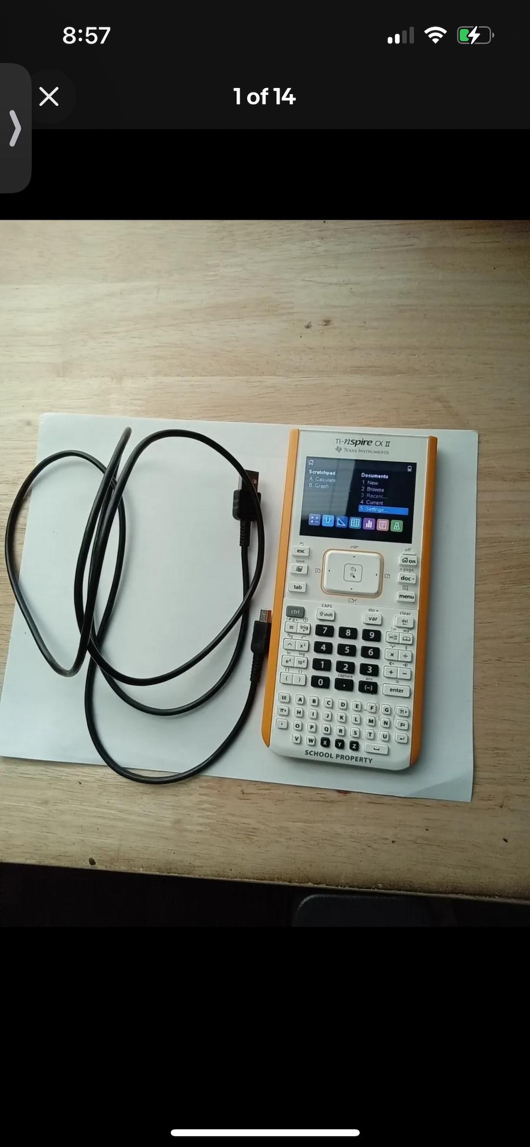 Texas Instruments TI Nspire CX II Graphing Calculator With Charger Usb ...