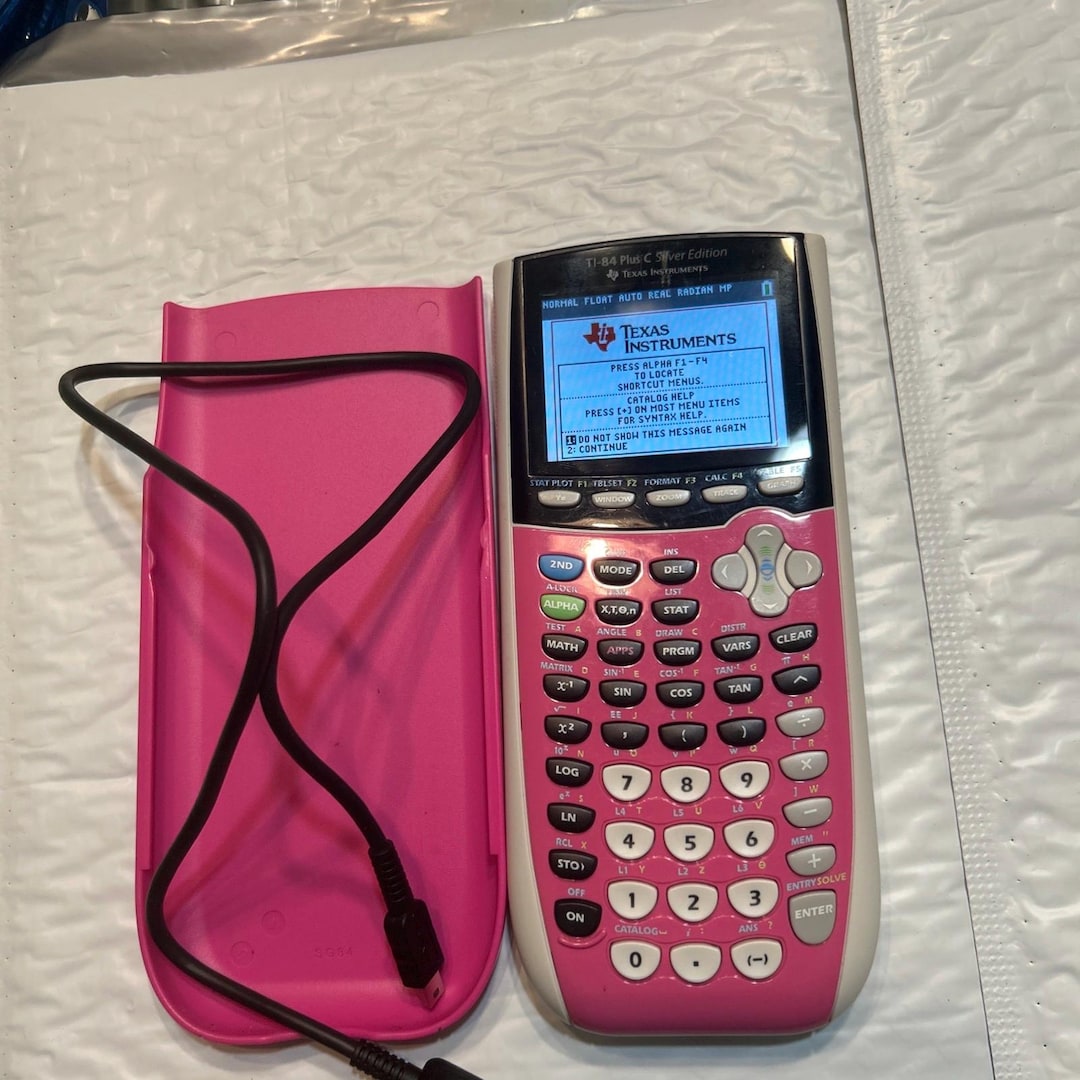 Texas Instrument TI 84 Plus C Graphing Calculator W Cover Tested Pink ...