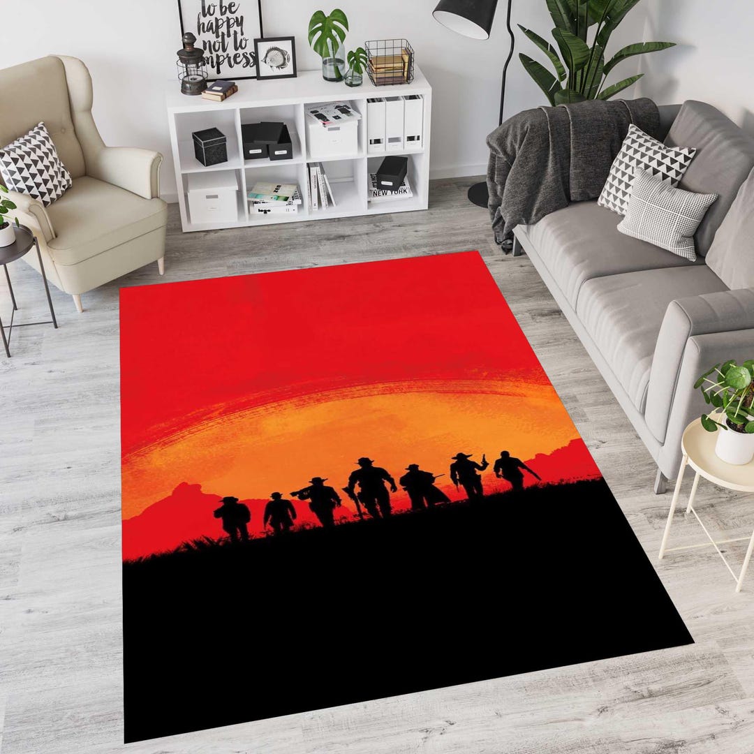 Red Dead Redemption 2 Rug, Wild West Rug, Teen Room Rug, Living Room ...