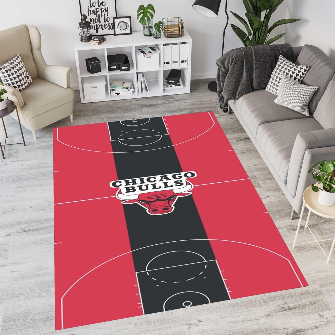 Chicago Bulls Rug, Teen Room Rug, Living Room Rug, Popular Rug, Gift ...