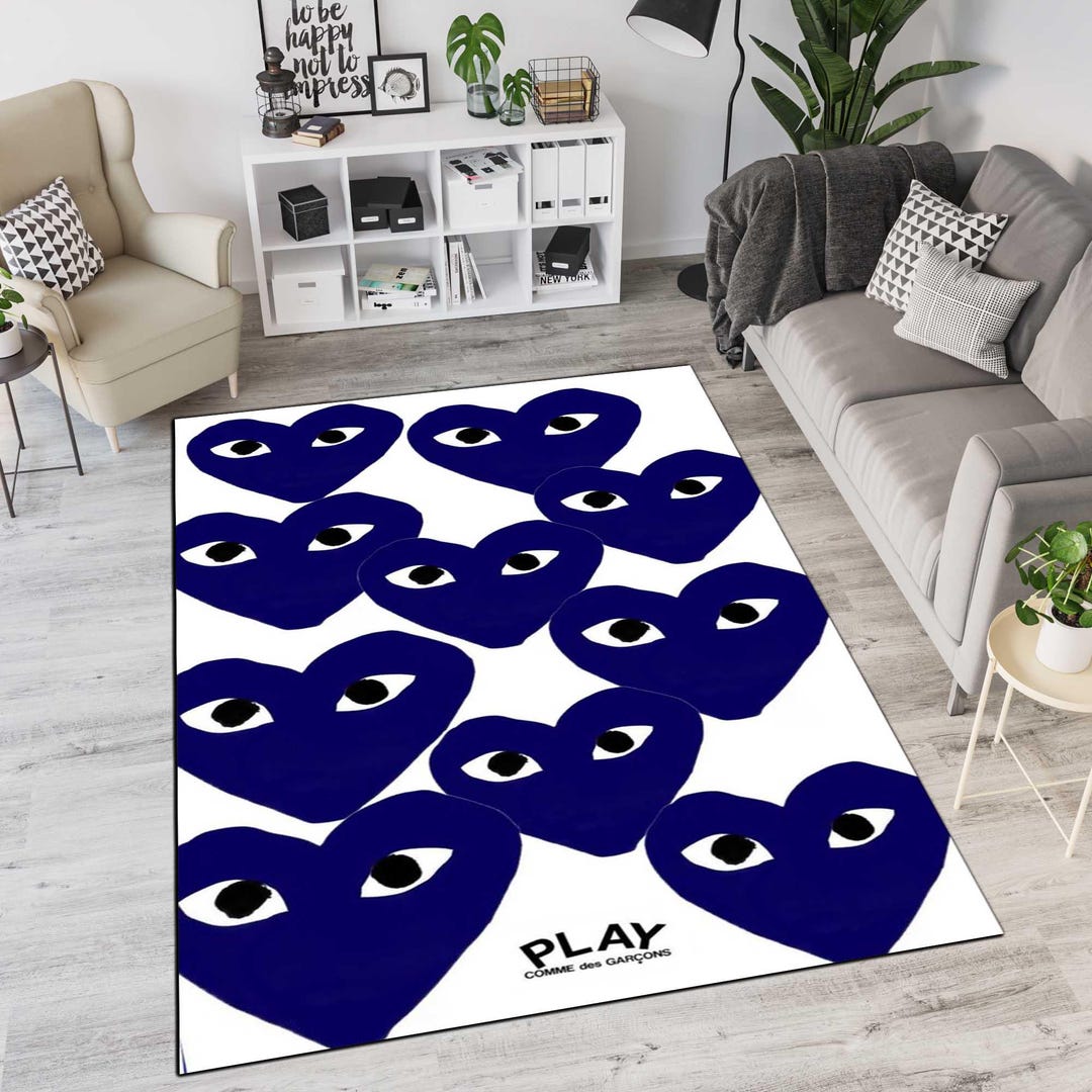 Teen Room Rug, Blue Heart Rug, Living Room Rug, Popular Rug, Gift Rug ...
