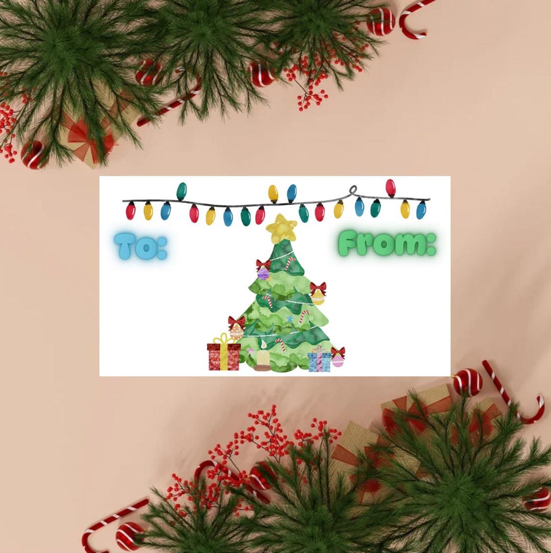 Printable Christmas Gift Tags | Watercolor Christmas Tree - Etsy