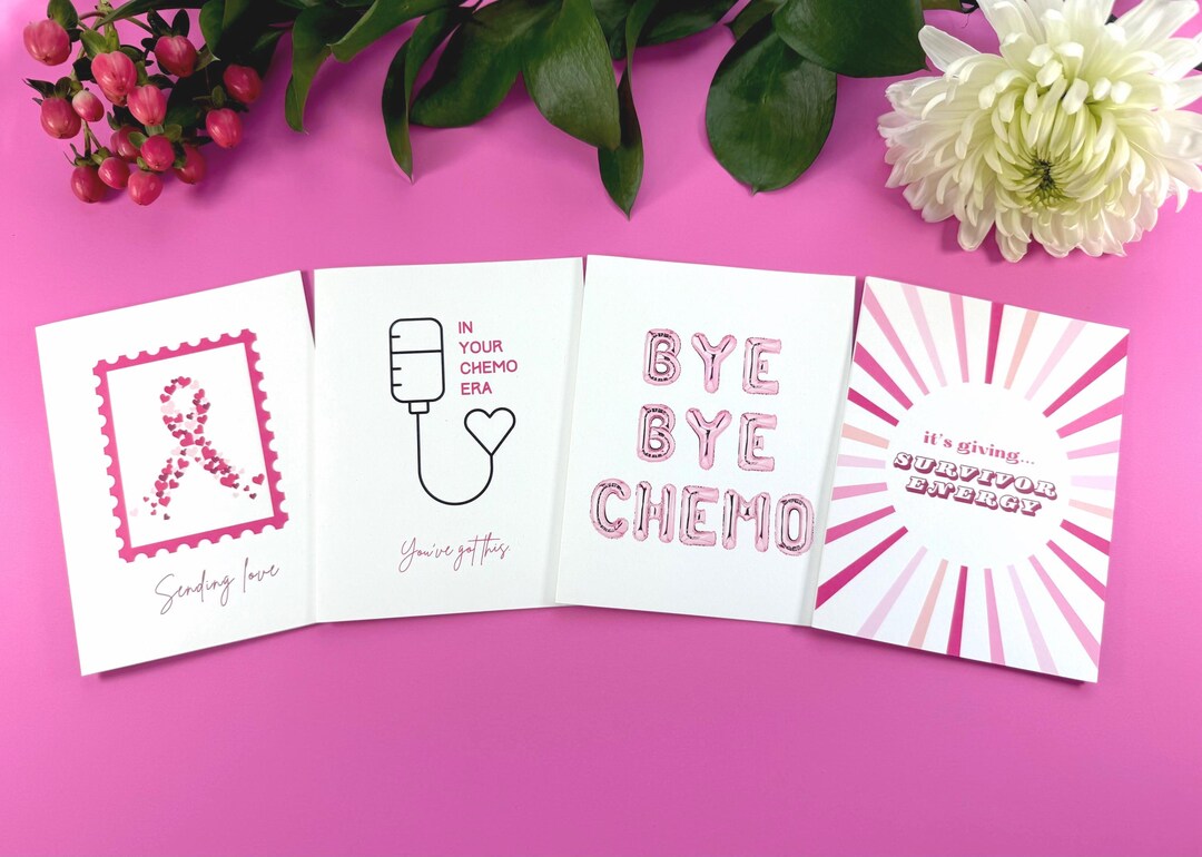 Breast Cancer Card Bundle-4 Card Set, Encouragement Cards for Breast ...