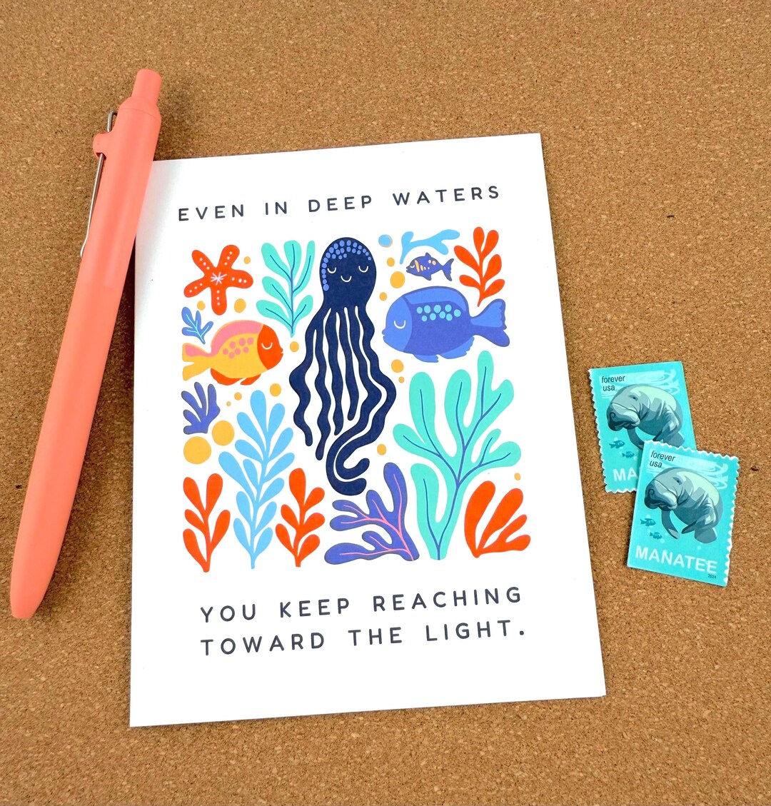 Ocean Themed Encouragement Card, Nautical Greeting Card, Encouragement ...