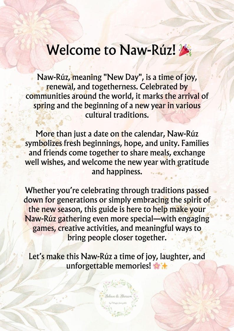 Celebrating Naw-rúz – Printable Activity Kit | 9 Games, Crafts ...