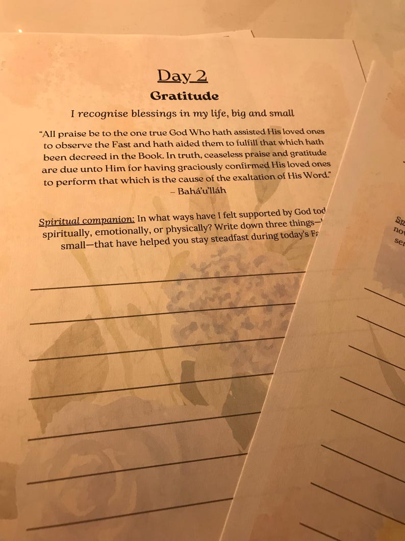 Digital Baha'i 19 Day Fast Reflection Journal and Spiritual Companion ...