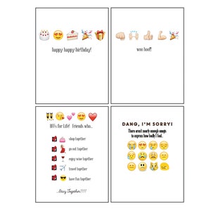 Emoji Greeting Cards. Emoji Card Variety Set. Emoji Note Cards. Gifts ...