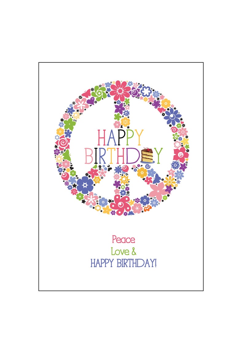 Peace Sign Greeting Cards. Peace Sign Happy Birthday. Peace Sign Woo ...