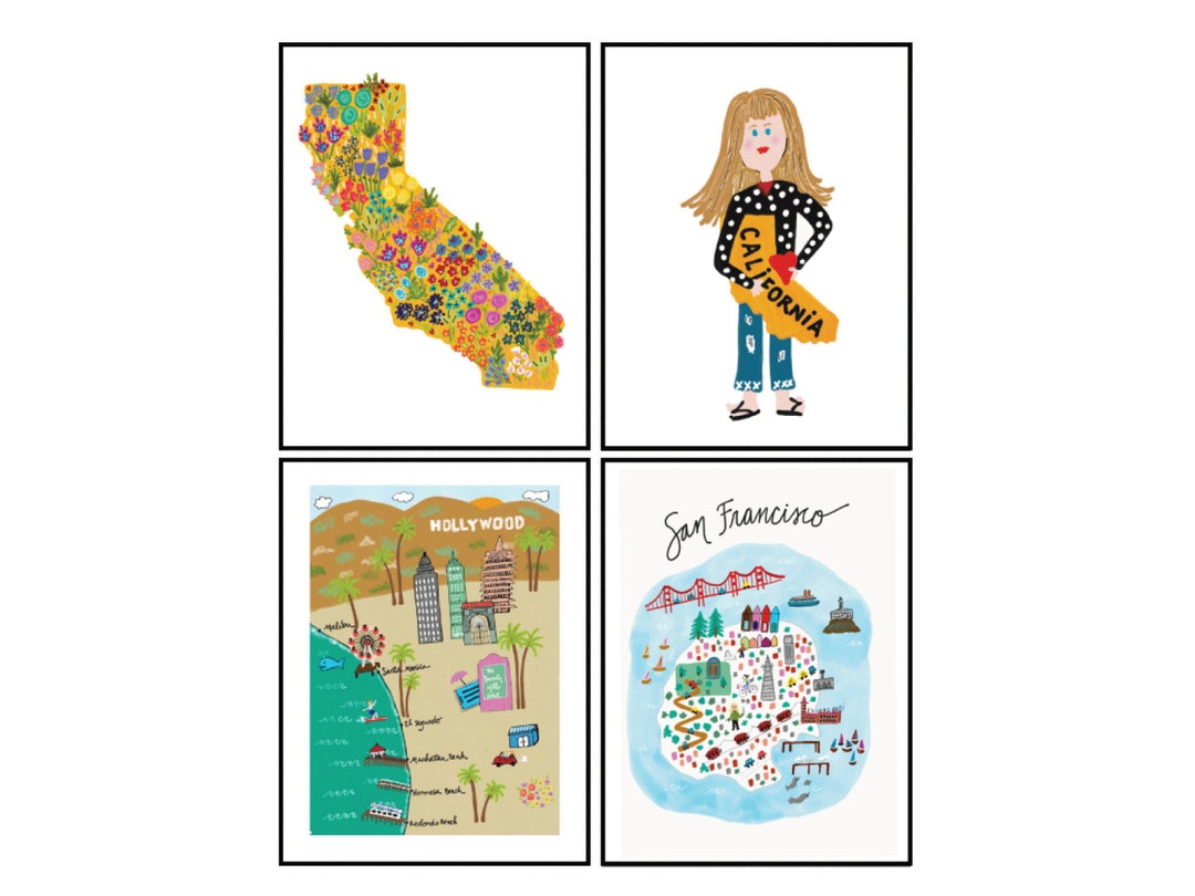 I Love California Greeting Cards. California Note Cards. Gifts for ...