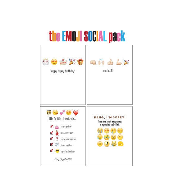Emoji Greeting Cards. Emoji Card Variety Set. Emoji Note Cards. Gifts ...