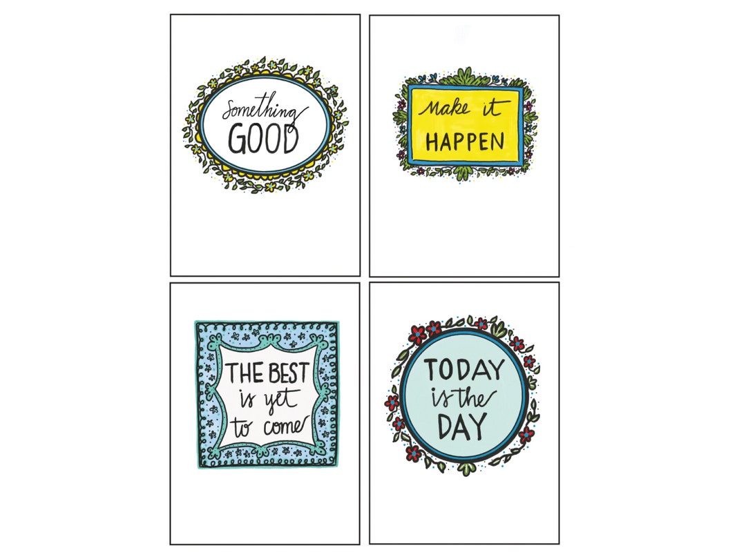 Positive Affirmation Note Cards: Good Thoughts Variety Pack - Etsy