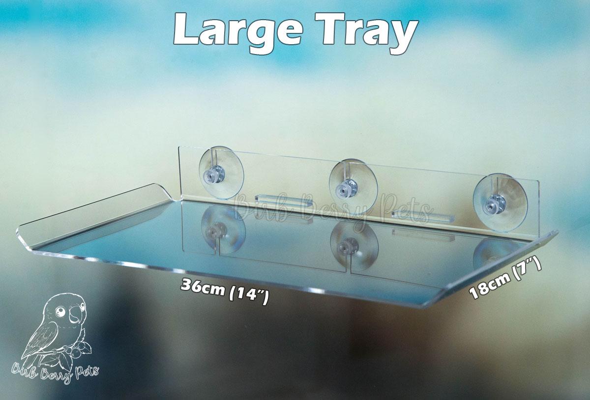 Bird Poop Tray for Parrots & Pet Birds – Acrylic Suction Cup Window ...