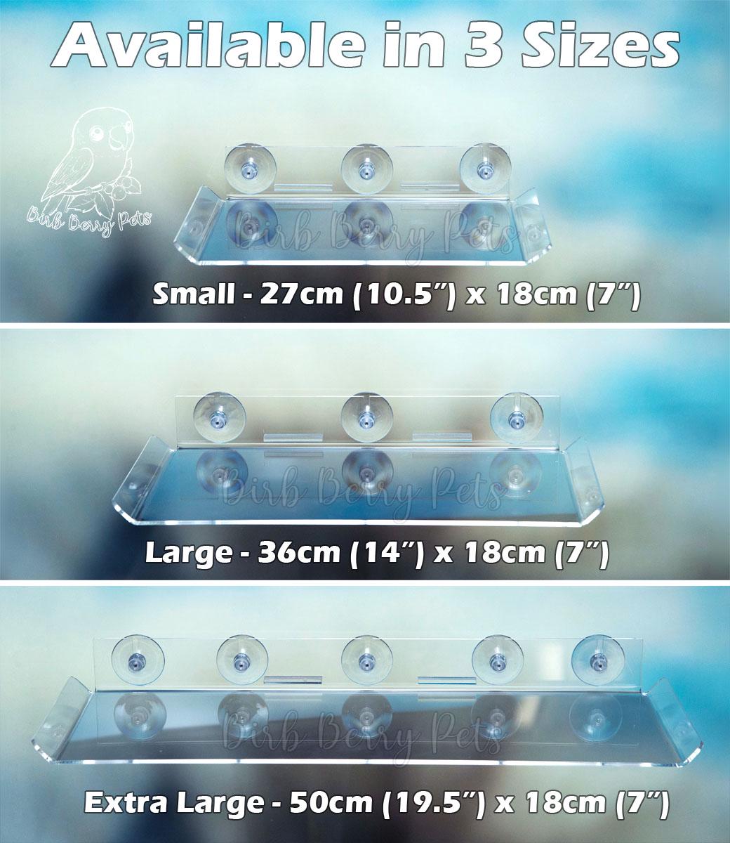 Bird Poop Tray for Parrots & Pet Birds – Acrylic Suction Cup Window ...