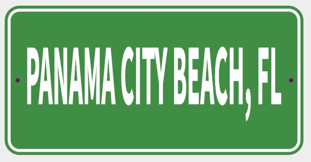 Panama City Beach Florida Decor City Limit Sign Vibrant Green With ...