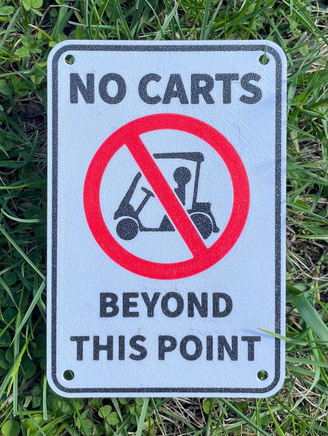 No Carts Beyond This Point Sign Golf Sports Decor White With Black ...