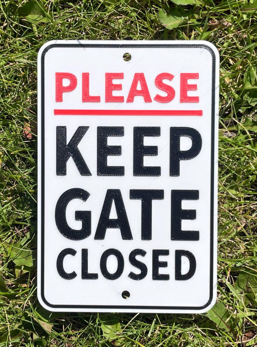 Please Keep Gate Closed Animal Safety Sign in Vibrant White With Black ...