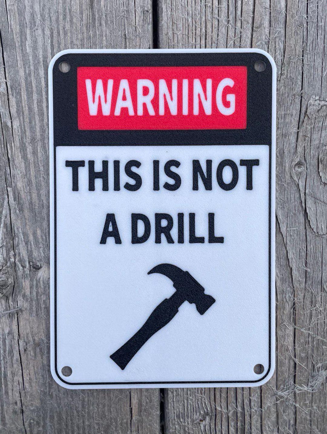 Warning This is Not A Drill Sign Funny in Vibrant White With Black ...