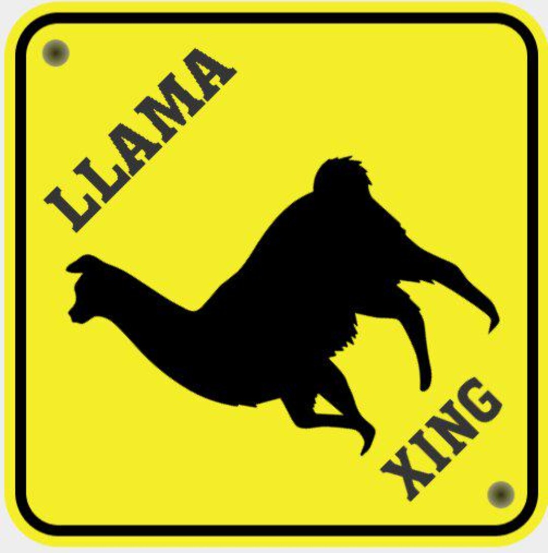 Llama Animal Crossing Diamond Street Sign in Vibrant Yellow With Black ...