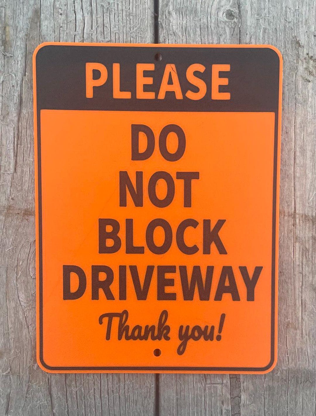 Do Not Block Driveway Sign in Vibrant Orange With Black Lettering ...
