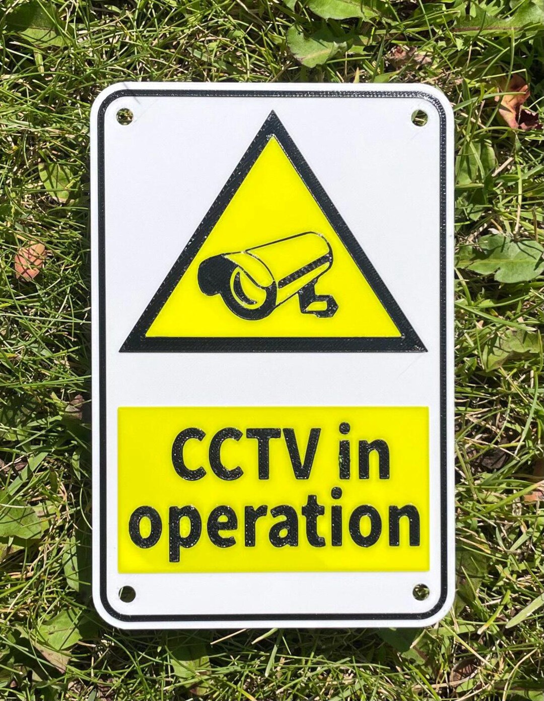 Warning CCTV in Operation Safety Sign in Vibrant White and Yellow With ...