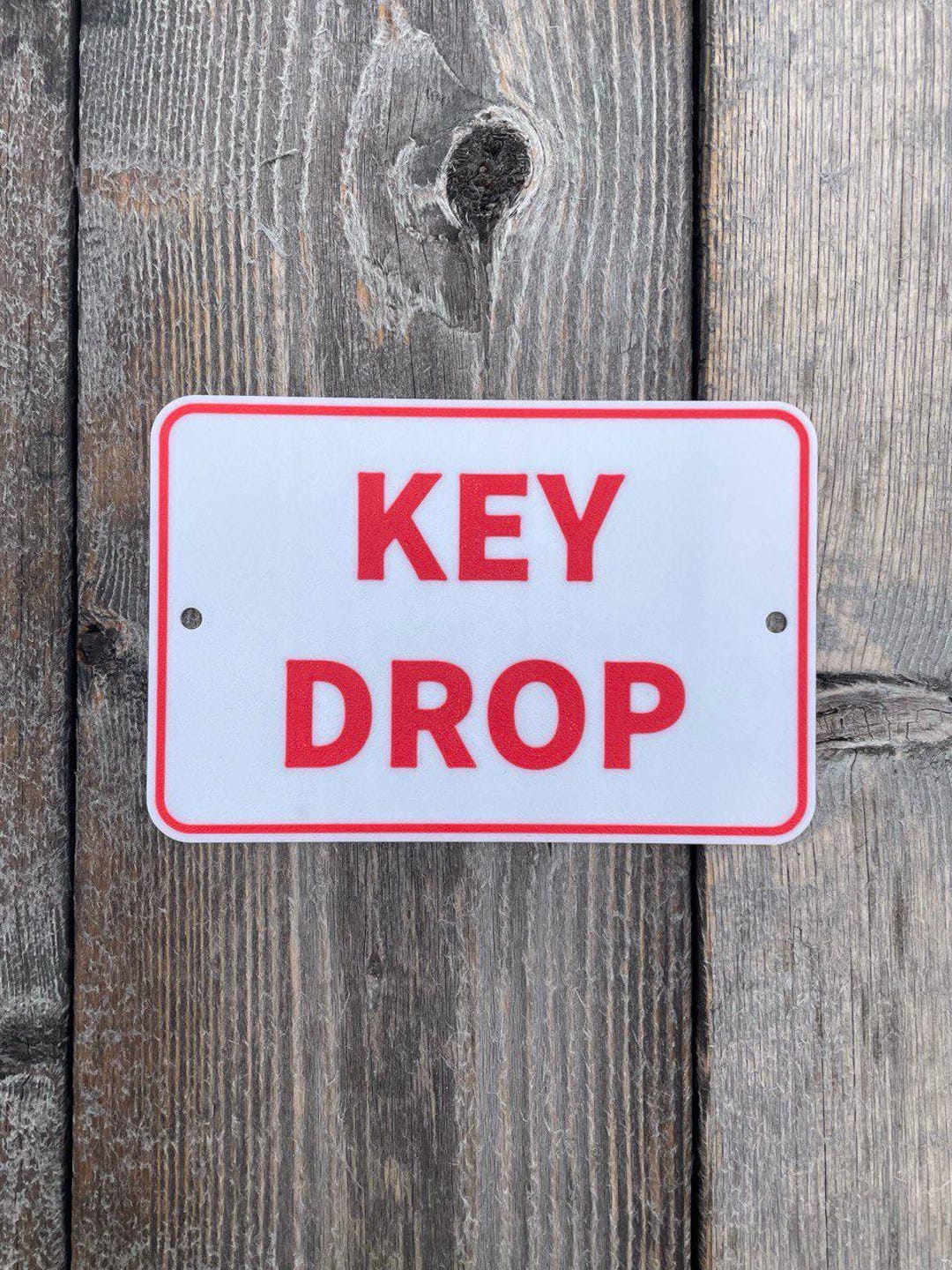 Key Drop Sign Business Garage Vibrant White With Red Lettering Visible ...