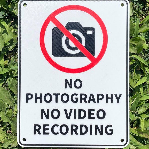 No Photography No Video Recording Sign - Etsy