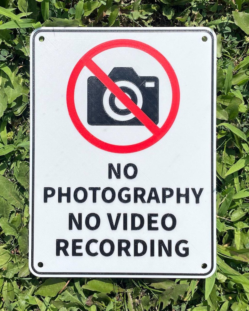No Photography No Video Recording Graphic Restriction Sign in Vibrant ...