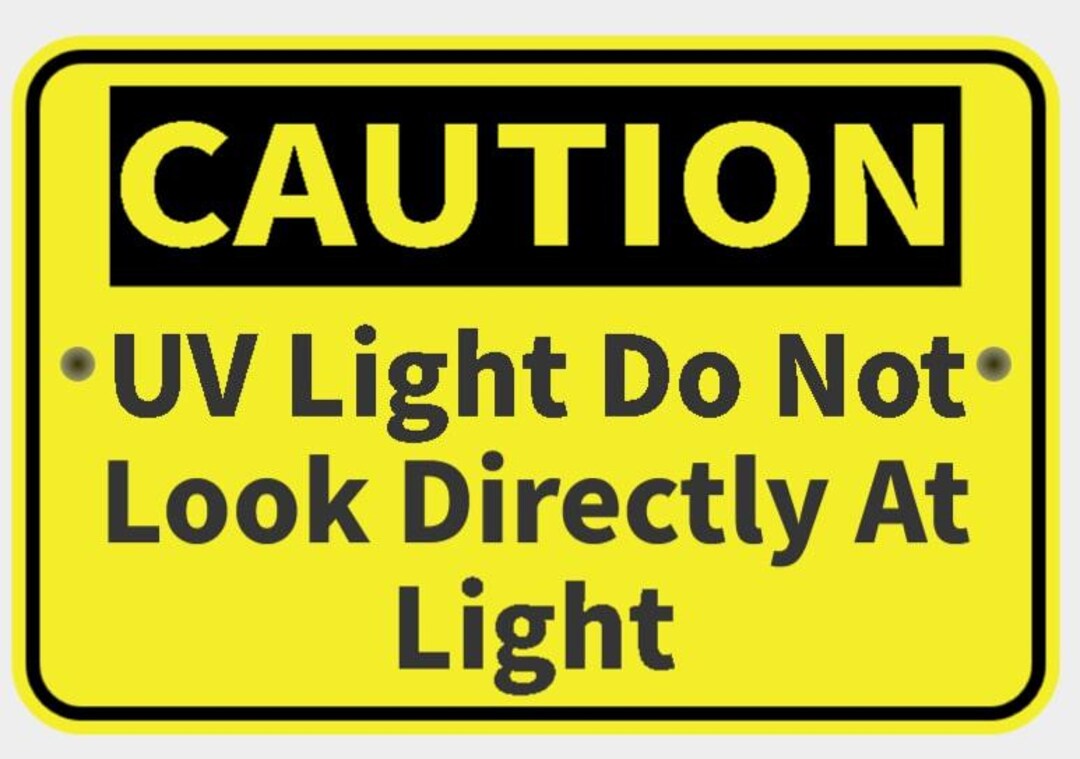 Caution UV Light Safety Sign Alert Novelty Sign in Vibrant Yellow With ...