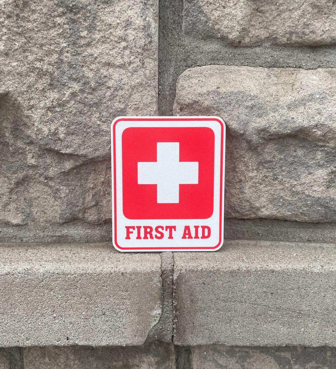 Small "first Aid" Sign in Vibrant Red With White Lettering Highly ...