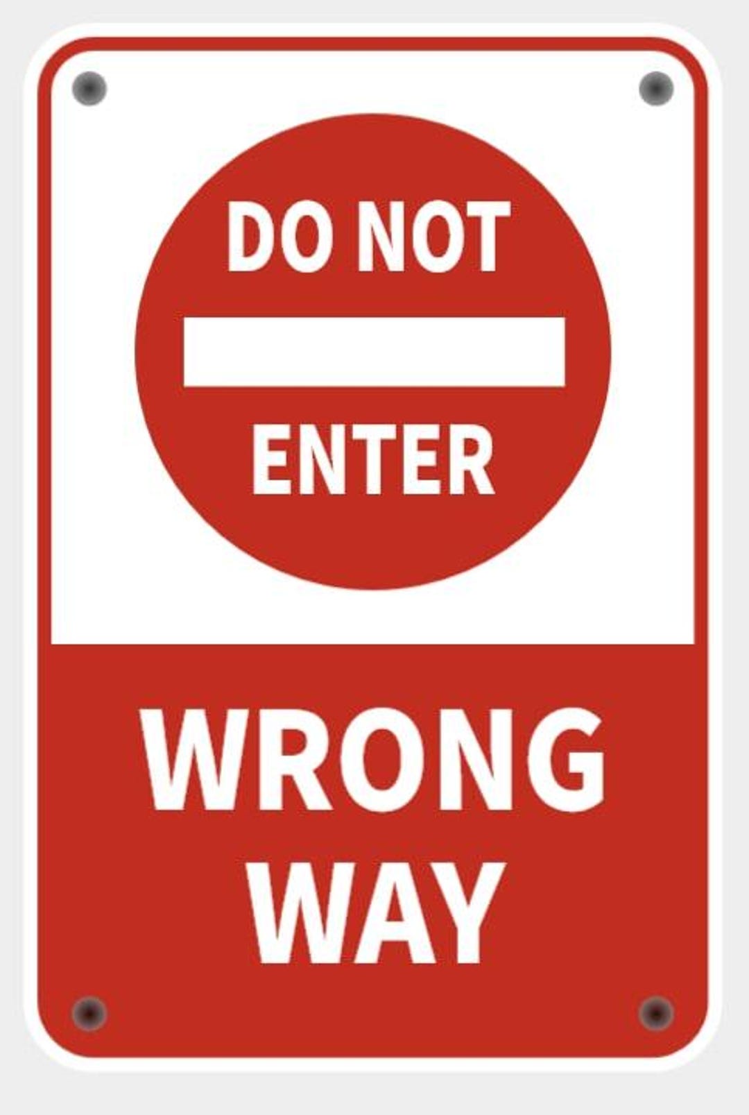 Do Not Enter Wrong Way Sign Street and Safety Sign in Vibrant Red With ...