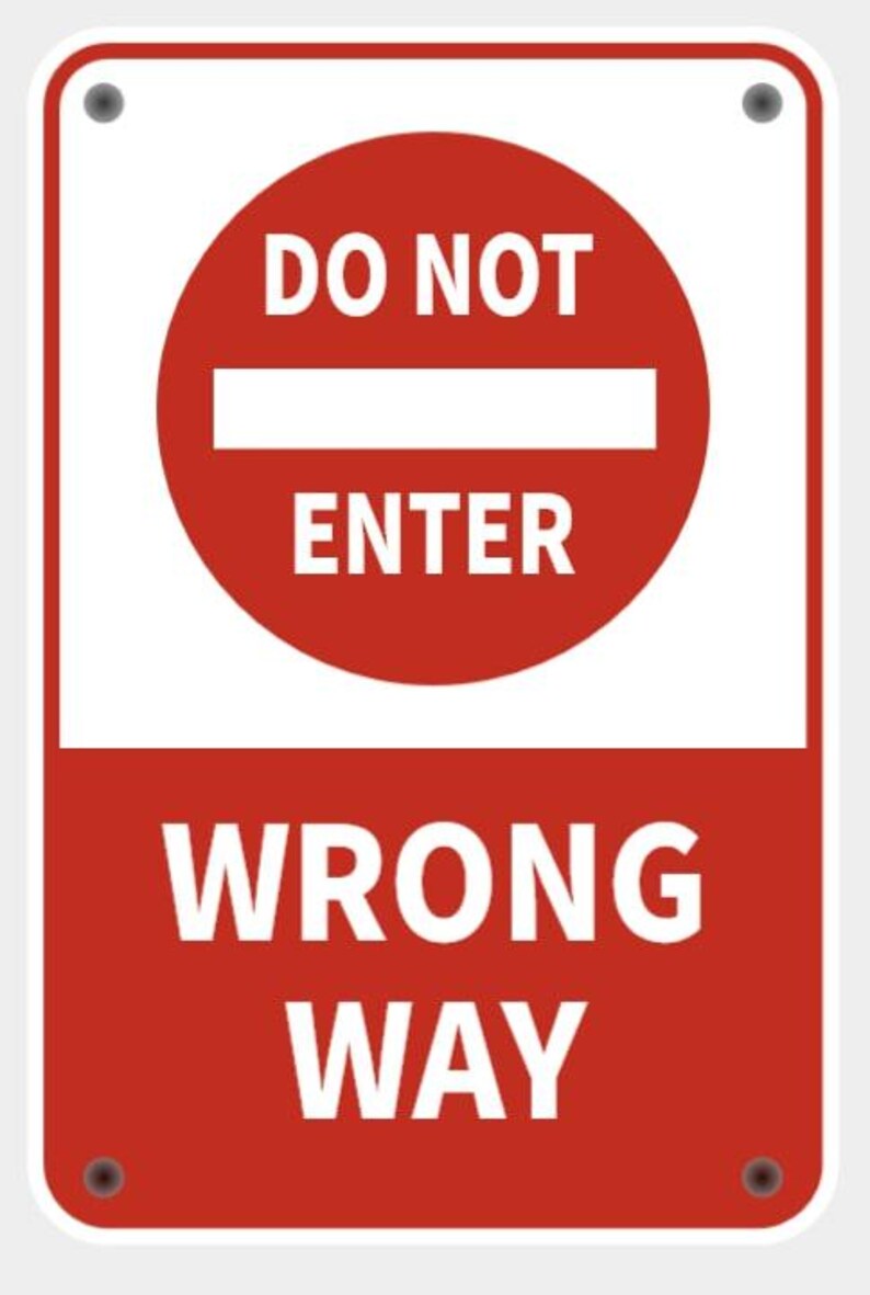 Do Not Enter Wrong Way Sign Street and Safety Sign in Vibrant Red With ...