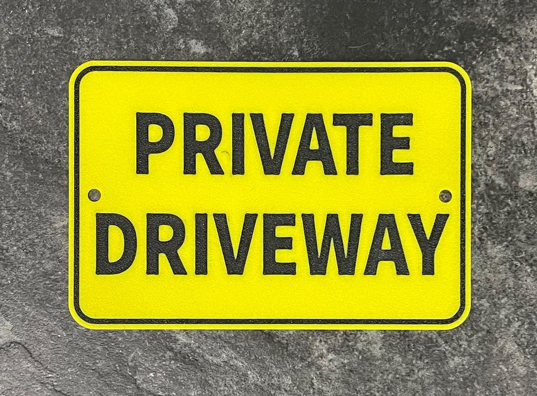 Private Driveway Sign in Vibrant Yellow With Black Lettering Highly ...