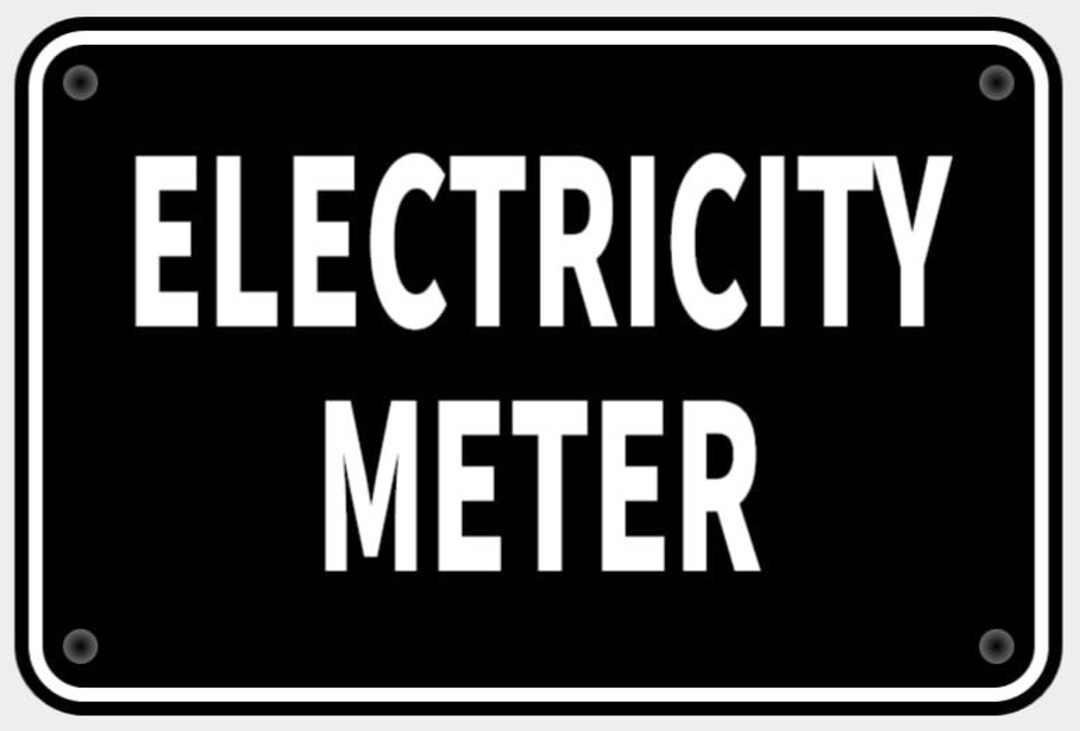 Electricity Meter Sign Switchboard Electrical Room Sign in Vibrant ...
