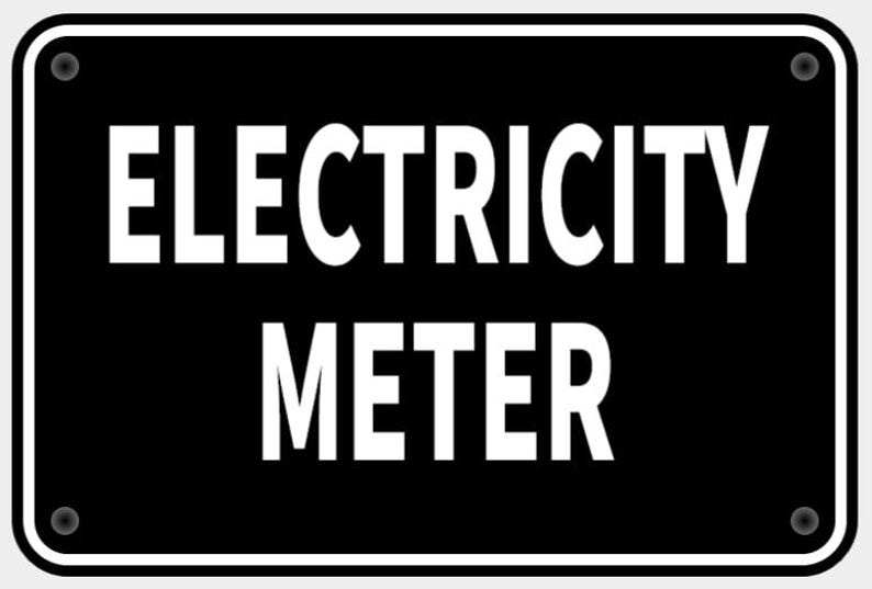 Electricity Meter Sign Switchboard Electrical Room Sign in Vibrant ...