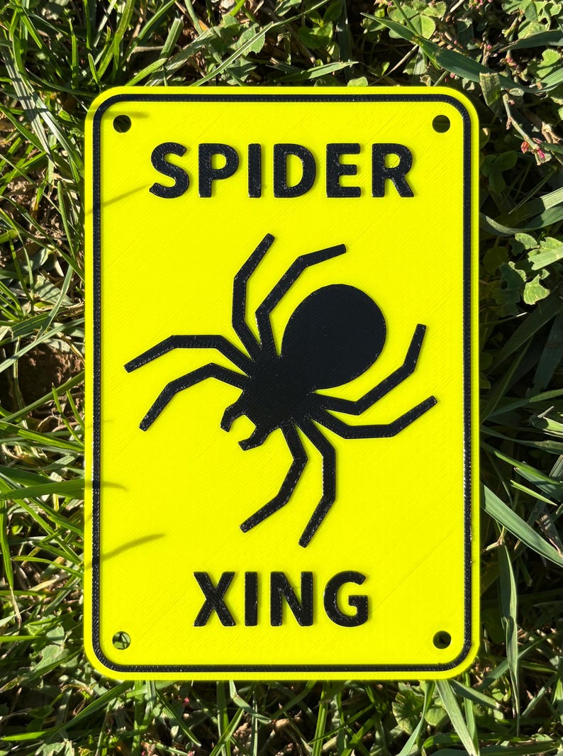Spider Xing Warning for Arachnophobia Halloween Decor Sign in Vibrant ...