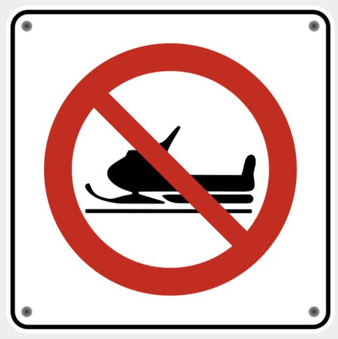 No Snowmobile Access Allowed Winter Road Safety Sign Decor Vibrant ...