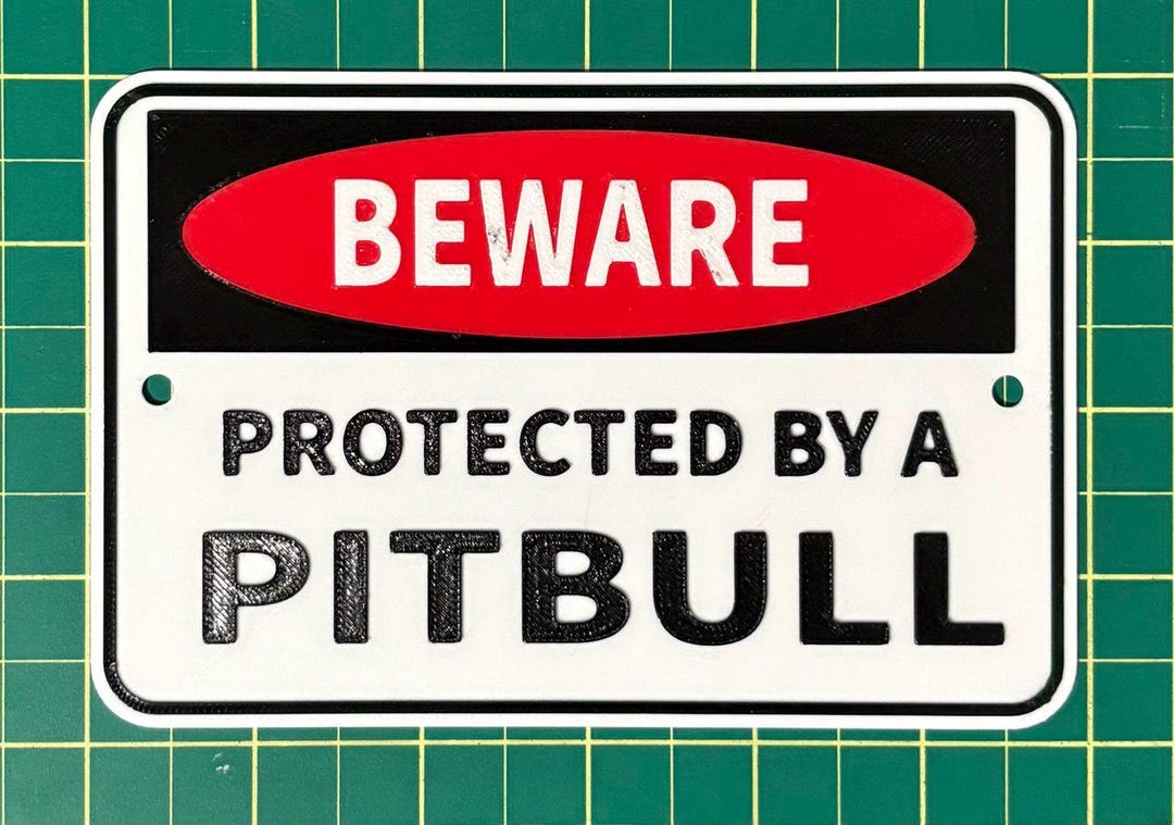 Beware Protected by A Pitbull Sign in Vibrant White With Black ...