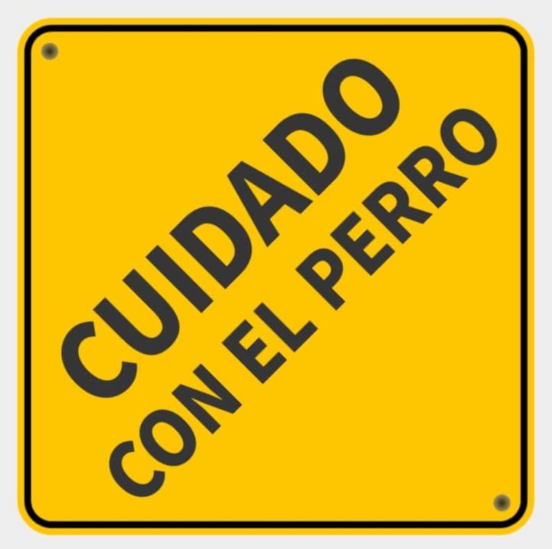 Cuidado Con El Perro (spanish Beware of Dog) Sign in Vibrant Yellow ...