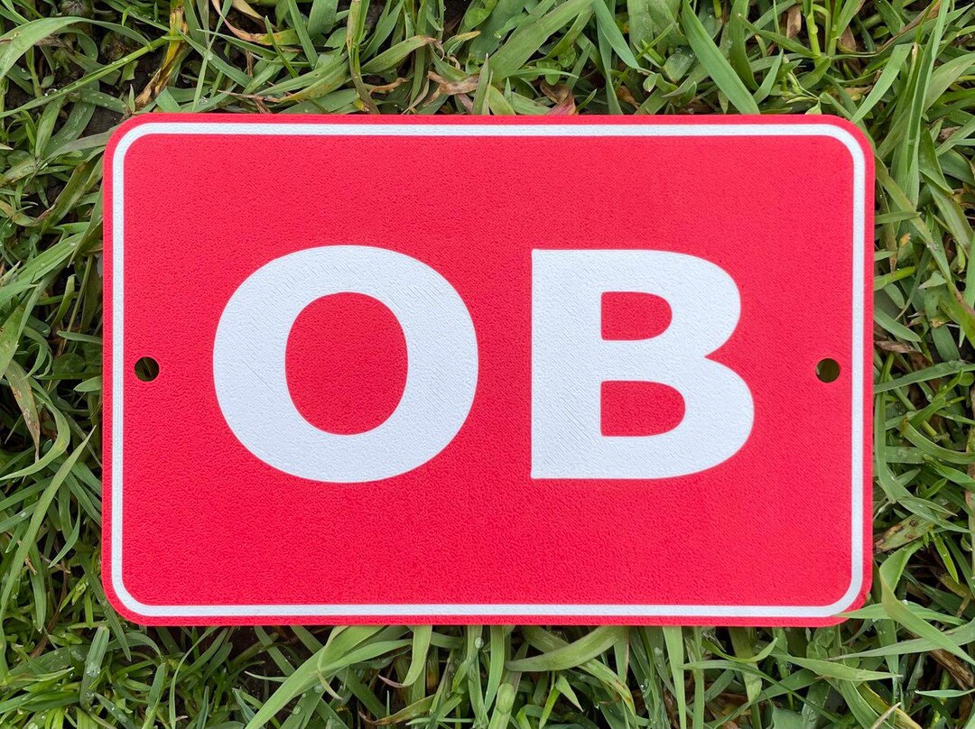 OB Sign Out of Bounds Golf Decor Funny Garage Red With White Lettering ...
