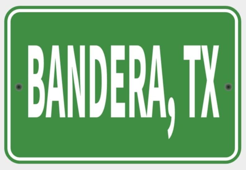 Bandera, Texas Wall Decor City Limit Sign in Vibrant Green With White ...
