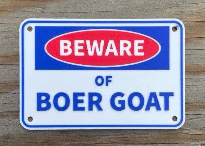 Beware of Boer Goat Vintage Retro Sign in Vibrant White and Red With ...