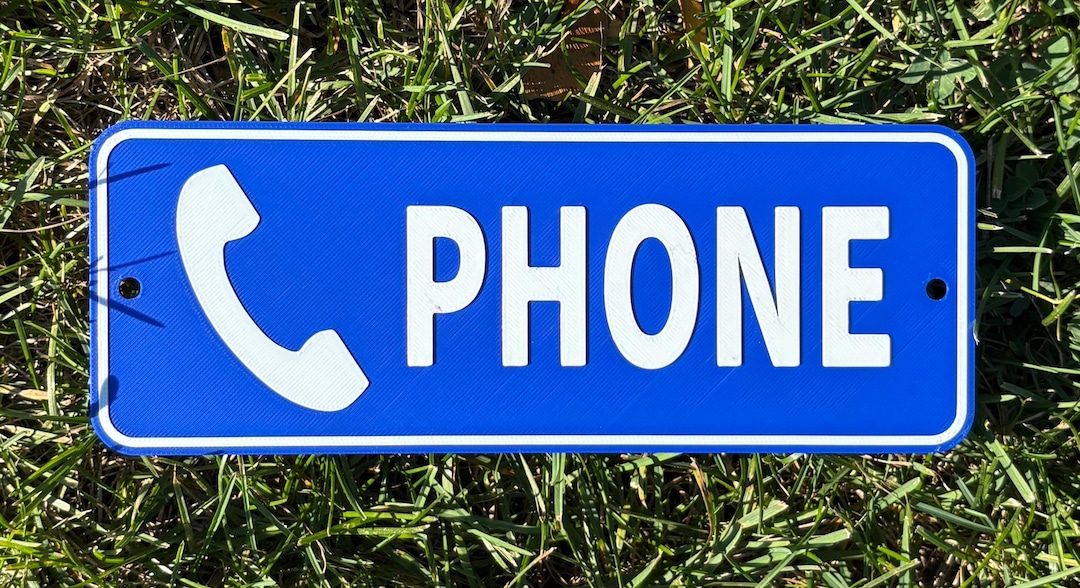 Phone Sign Public Pay Phone Vintage Sign in Vibrant Blue With White ...