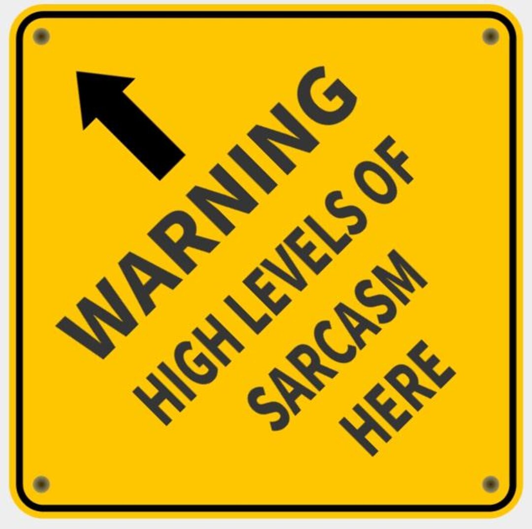 Funny Sarcasm Caution Diamond Sign Animal Safety Vibrant Yellow With ...