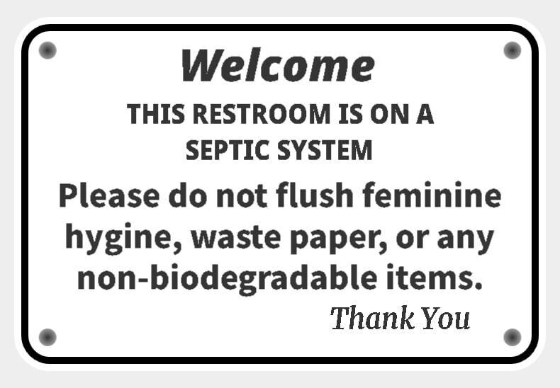 Septic System Tank Bathroom Restroom Toilet Notice Sign in Vibrant ...
