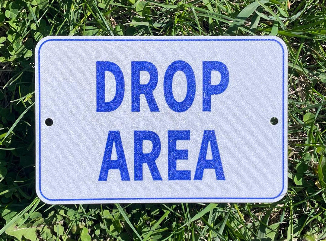 Drop Area Sign Golf Sports Decor Funny Garage Mancave White With Blue ...