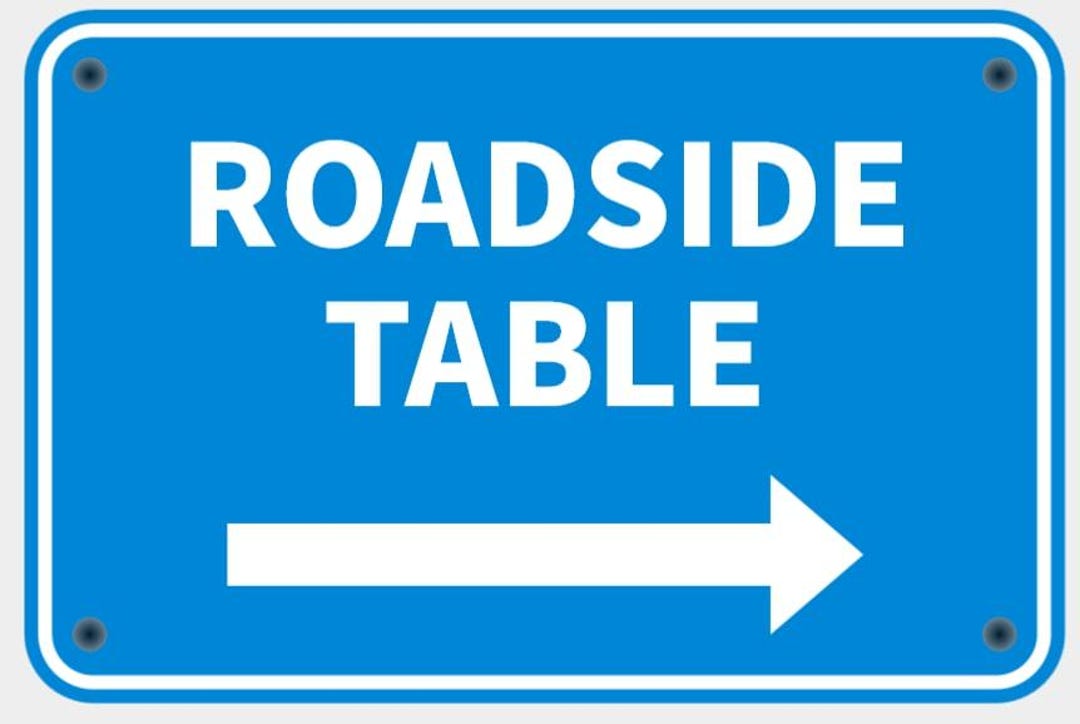 Roadside Table Rest Stop Sign in Vibrant Blue With White Lettering ...