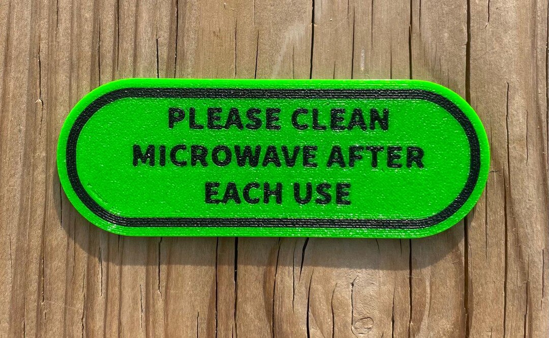 Please Clean Microwave After Each Use Sign Vibrant Green With White ...